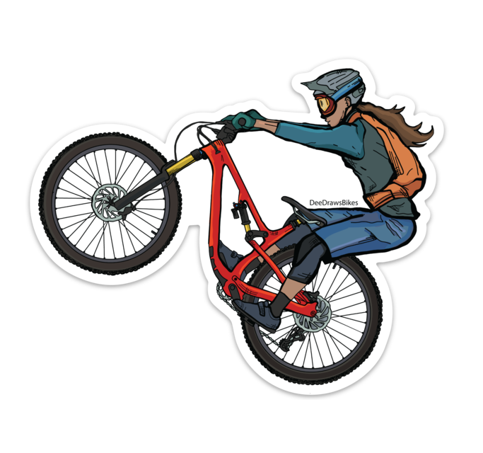 Mountain Bike Girl Decal – DeeDraws