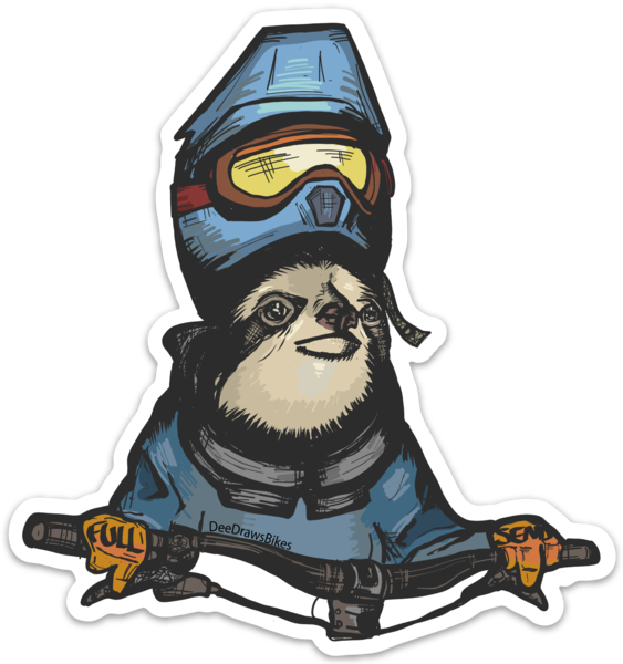 Mountain Biker Sloth Decal – DeeDraws